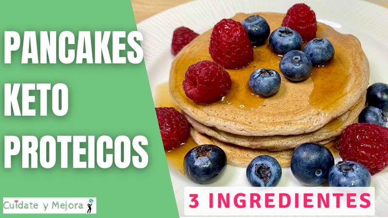 I Receta « Pancakes Keto Proteicos »⚡ 3 Ingredientes